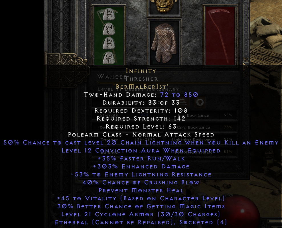 Eth Thresher Infinity 303% -53% For Sale - Topic - d2jsp