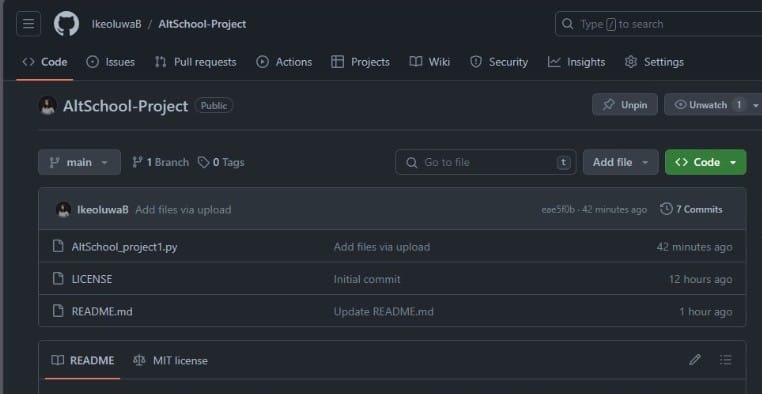 GitHub - IkeoluwaB/AltSchool-Project: This showcases the first semester project for AltSchool ...