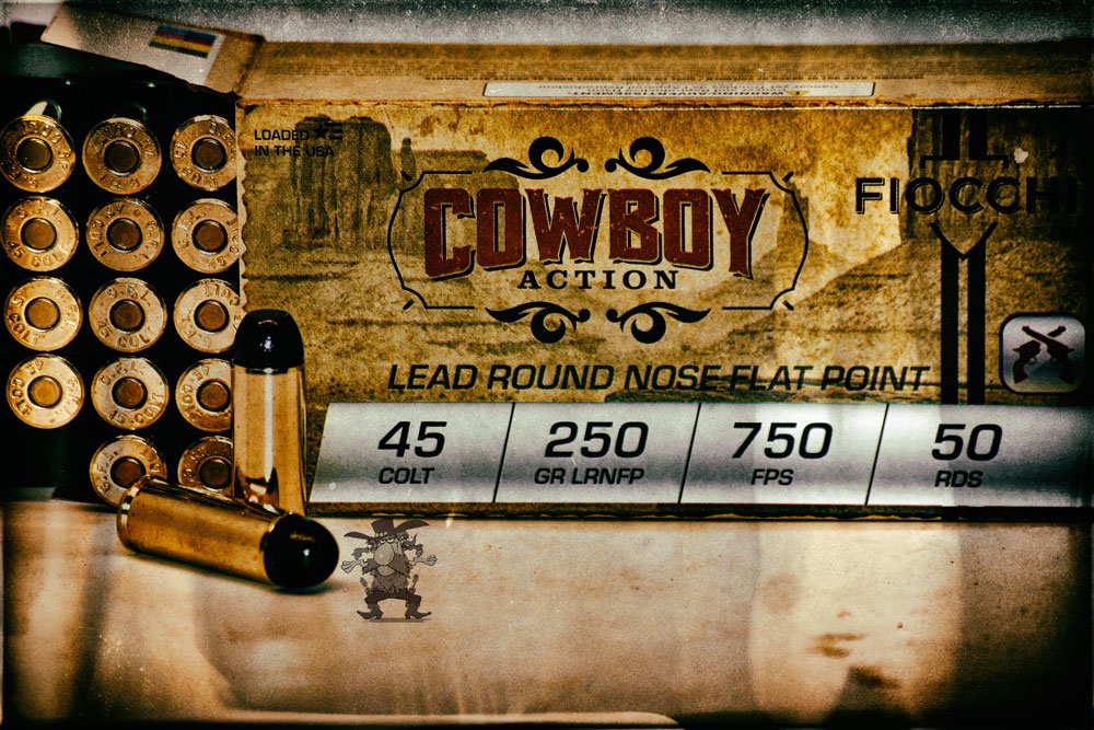 45 LC FIOCCHI COWBOY LOADS GLOSS BLACK FLAT POINT LEAD 250 GRAIN 45LC ...