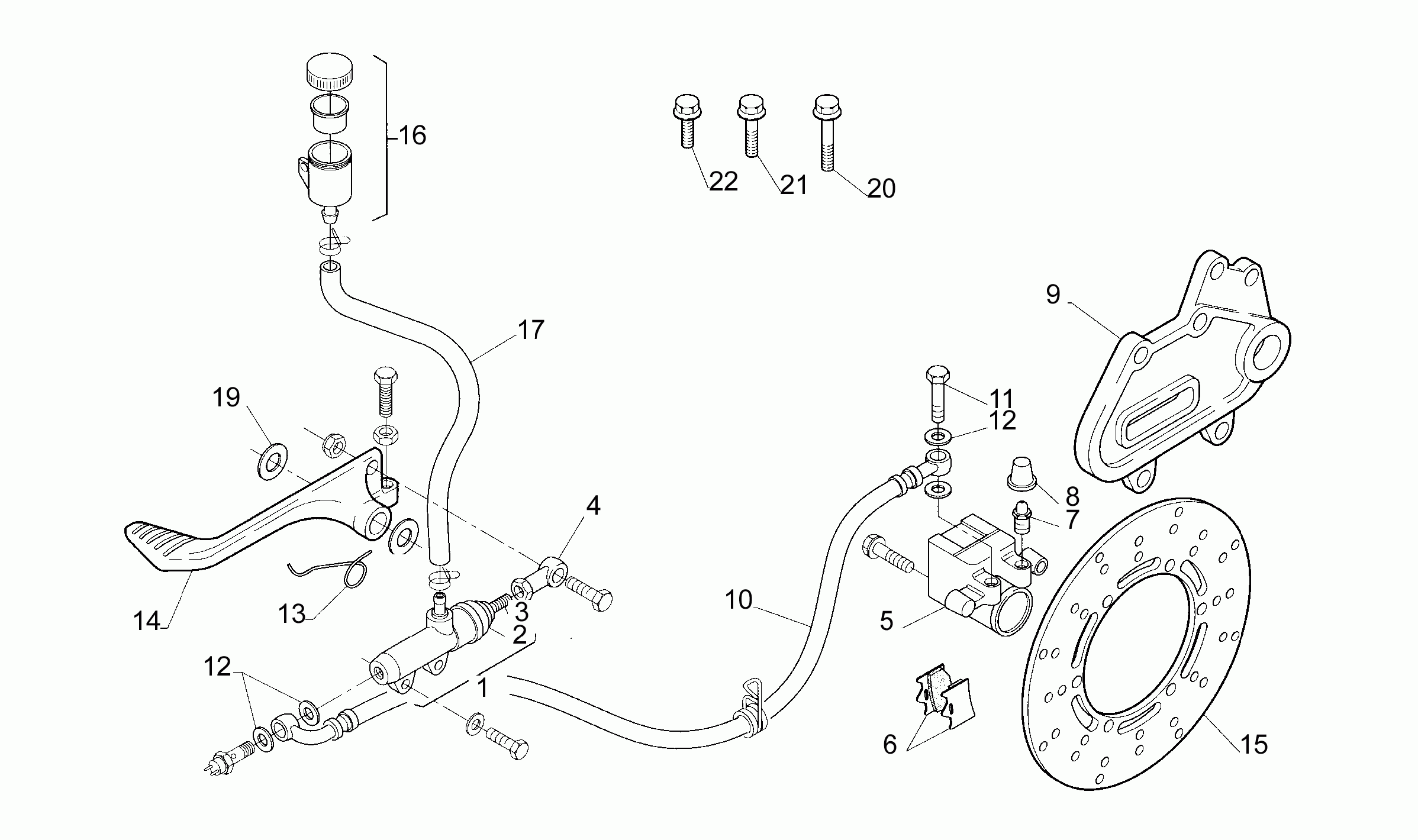 aprilia road 1999 moto 6 5 650 frame rear brake — Postimages