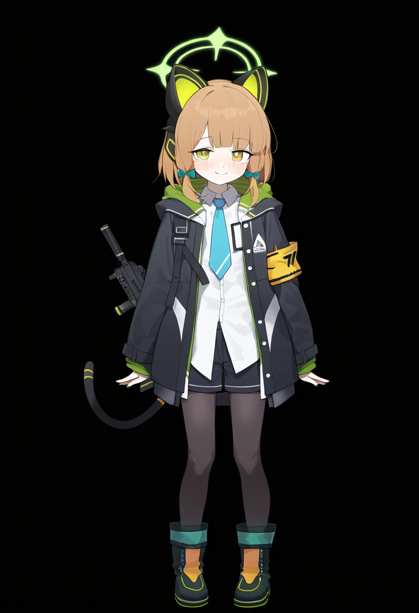 1girl, {midori (blue archive)}, ump45 (girls' frontline) cosplay, blue ...