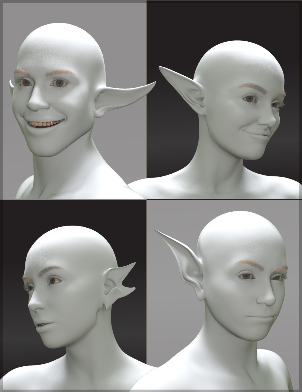 (FILLED) DA Fantasy Ear Shapes For Genesis 9 - Free Daz 3D Models