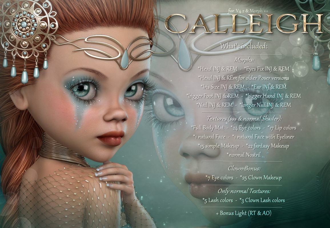 Calleigh V4 ++ 2026 - Free Daz 3D Models