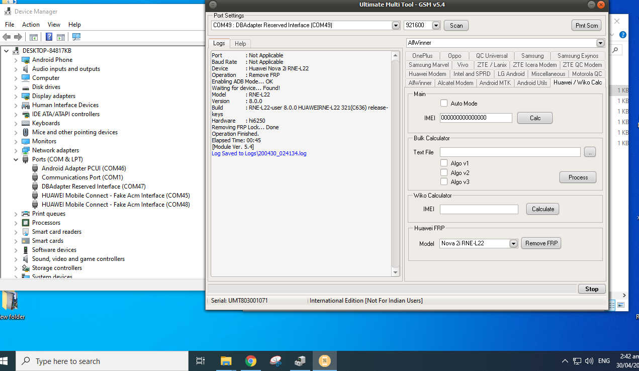 Huawei nova 2i(rne-l22) frp done via umt - GSM-Forum