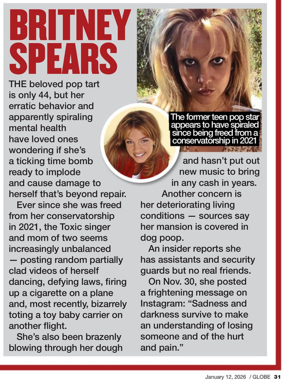 Britney Spears on the list of celebrities who may die! "ticking time ...