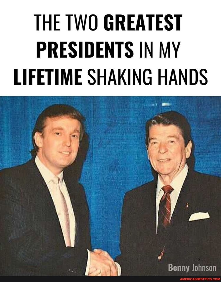 The two greatest Presidents shaking hands — Postimages