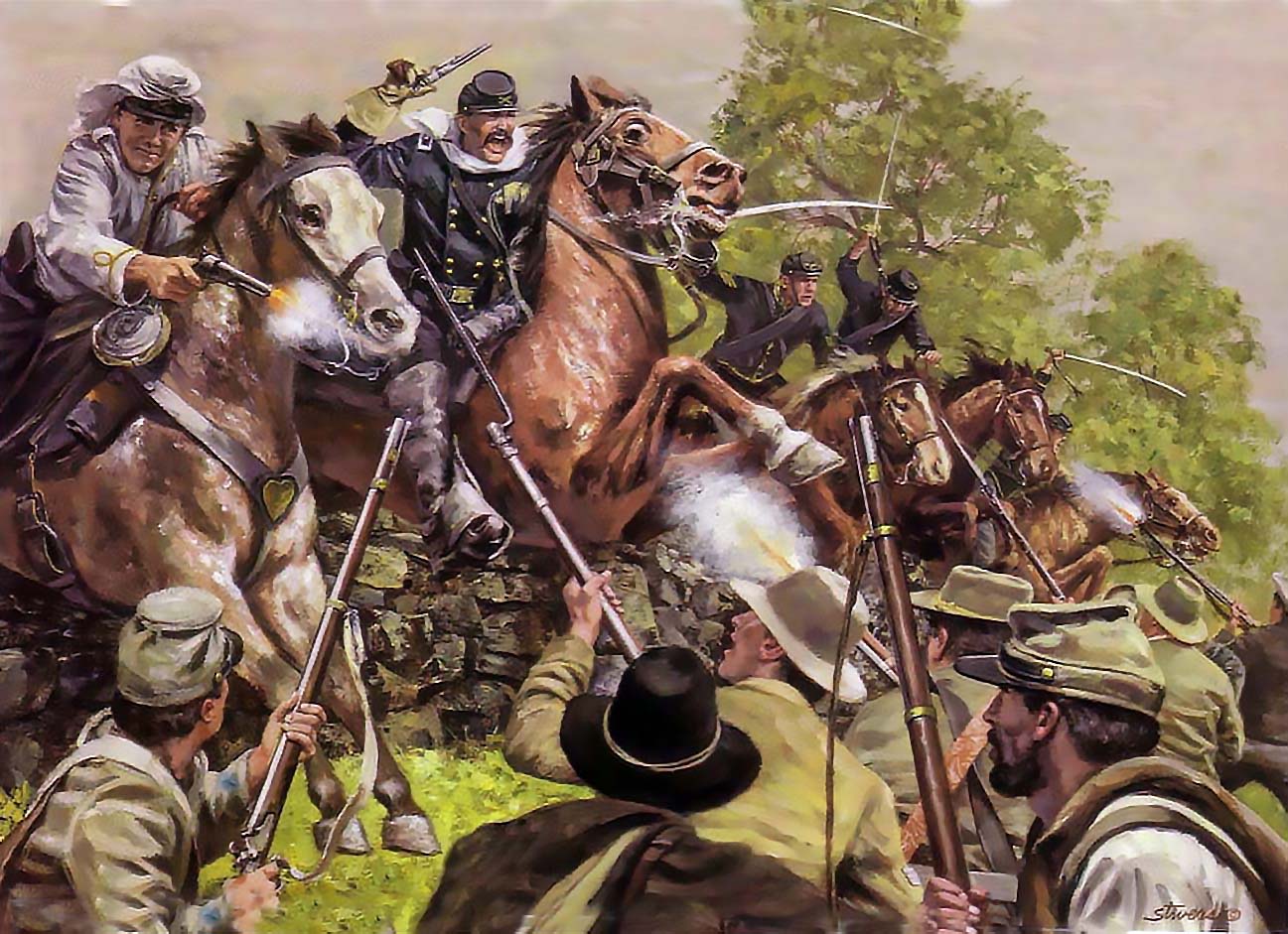 Civil americana, Gettysburg,general Elon Farnsworth y el capitán Oliver ...