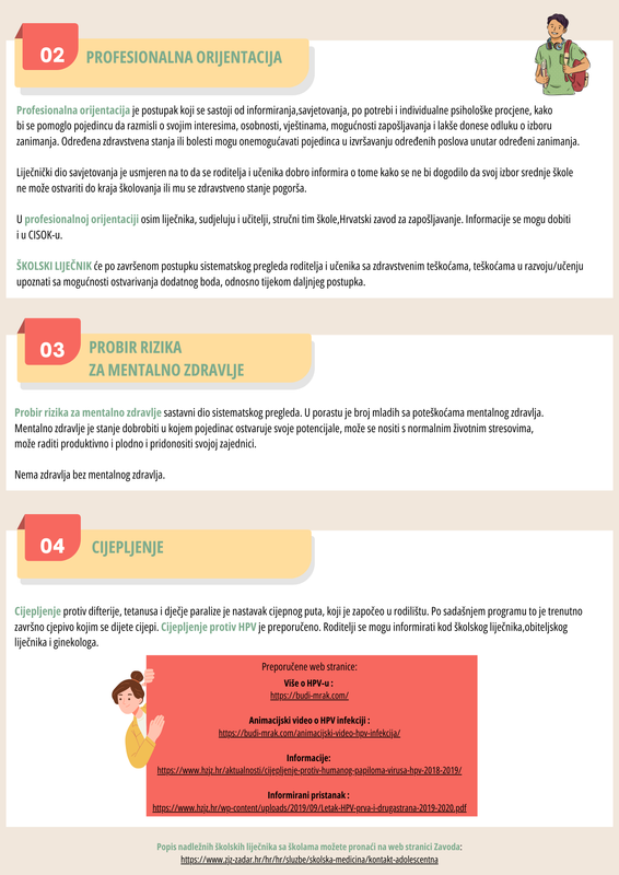 Sistematski pregled - 8. razred | Djeca i mladi | ZJZ-ZADAR.HR