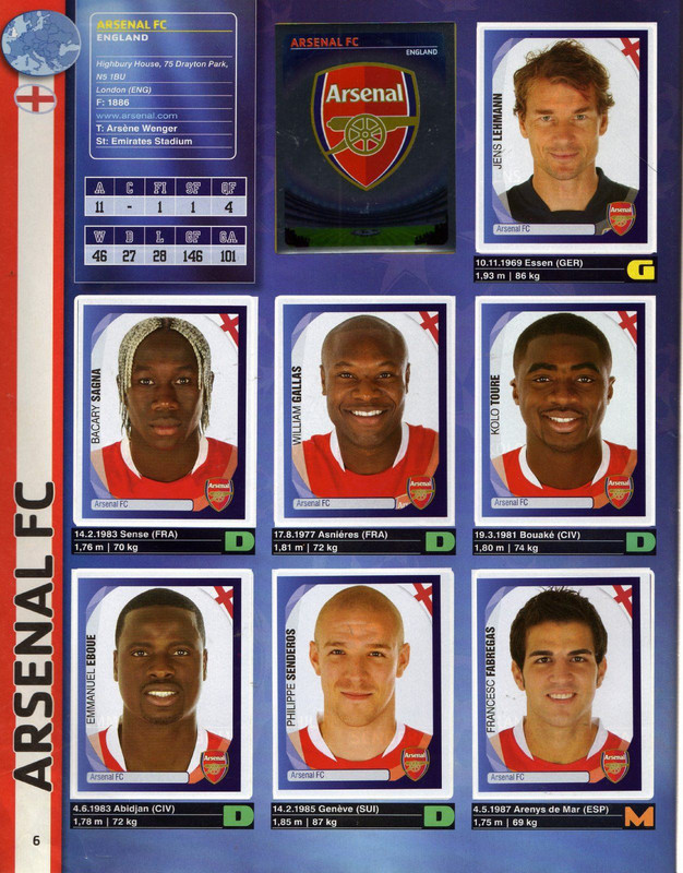 UEFA Champions League 2007 2008 Panini 08 — Postimages