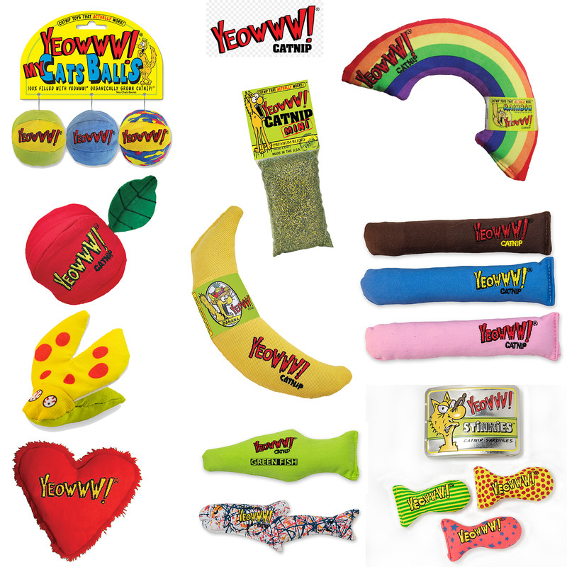 Yeowww Cat Toy Catnip Kitten 100% Organic Fish Rainbow Banana Cigar ...
