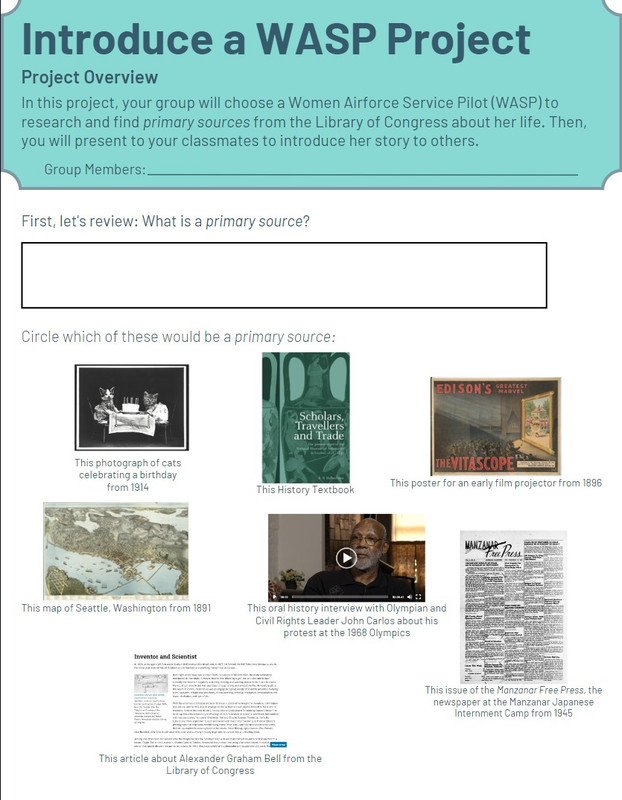 Project-Based Learning Activity: Introduce a WASP Project