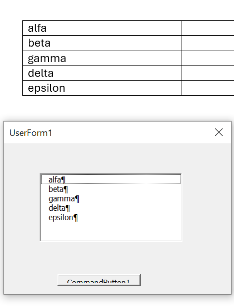 Risolto - Dati in Listbox su userform provenienti da tabella Word ...