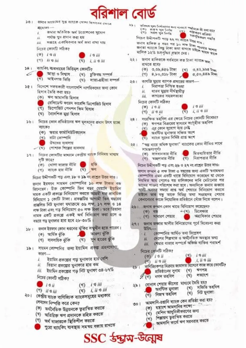 SSC Finance and Banking MCQ Question Solution 2025 Admissionwar.com