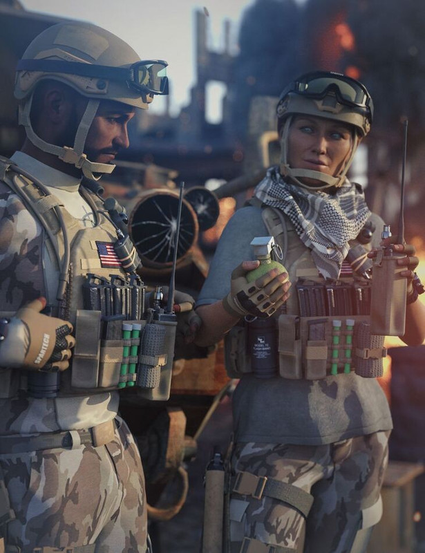 Modern Military Outfit Props And Accessories 2025 - Free Daz 3D Models