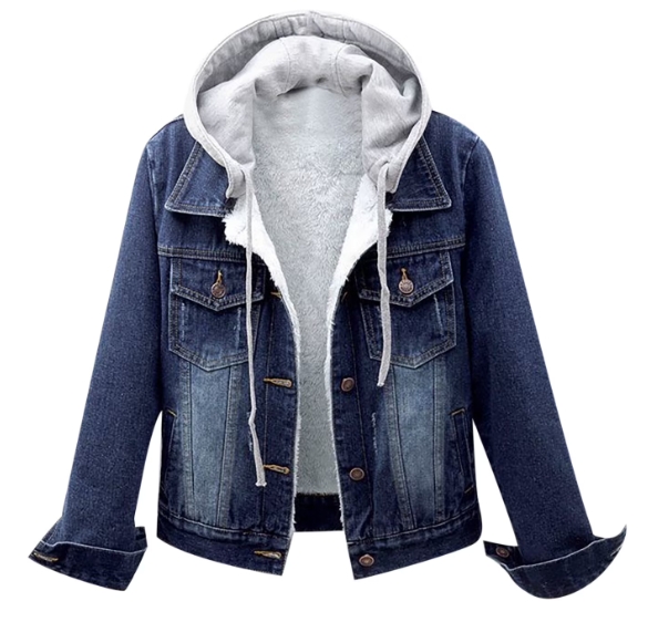 Aricy Women's Denim Hoodie Jackets Women's Fashion Long Sleeve Basic ...
