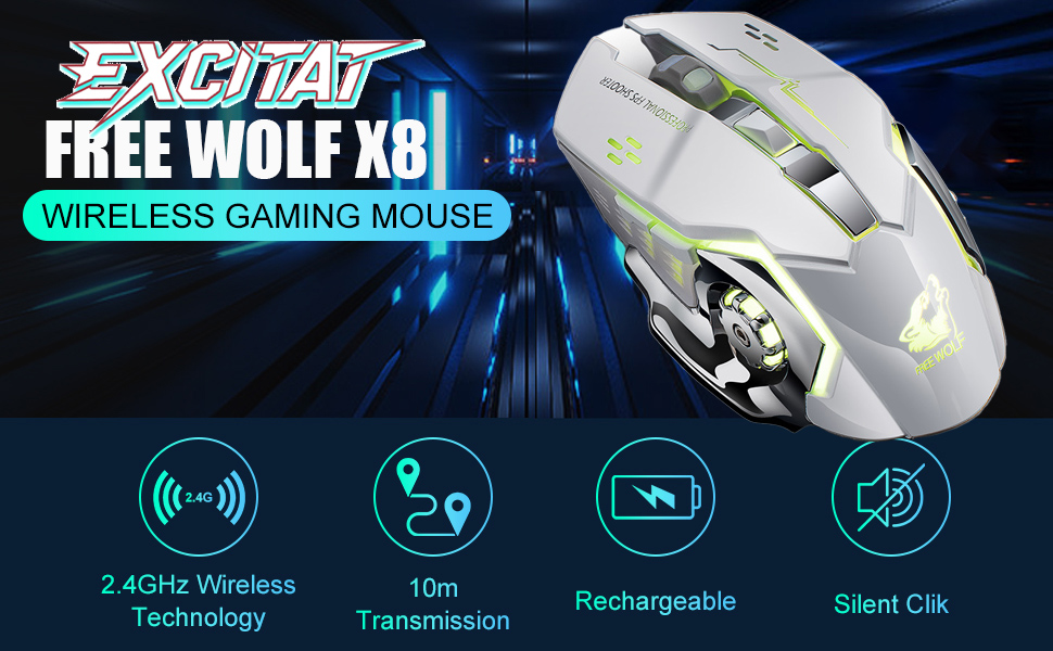 Mouse gaming, Excitat®, Receptor USB, 7 culori cu LED-uri, Mouse ...