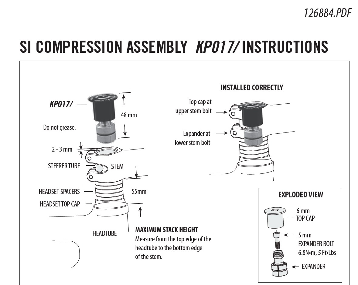 1 Cannondale Stem expander torques and assembly — Postimages