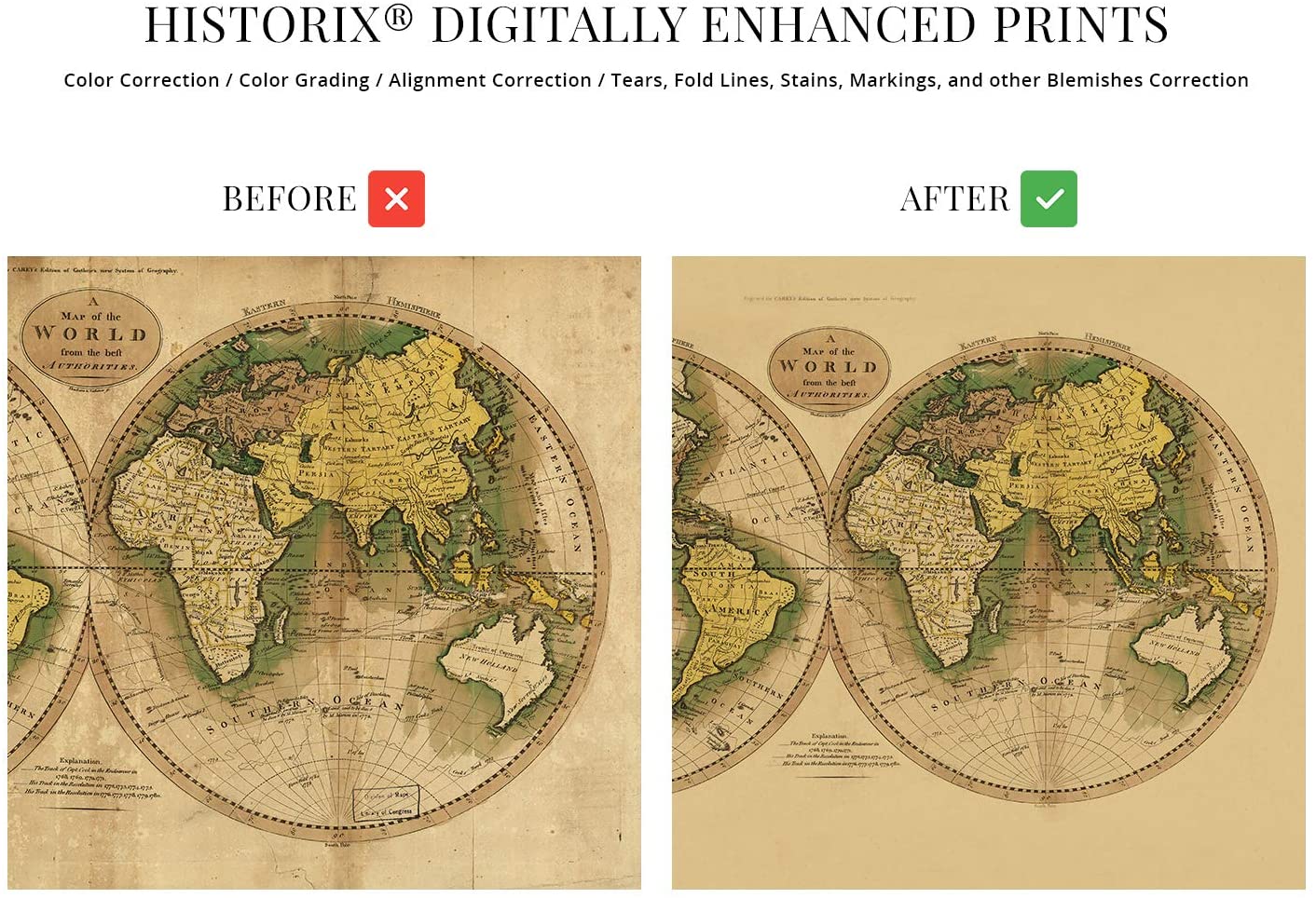 1795 Map of the World Poster - Vintage World Map Wall Art Decor Print ...
