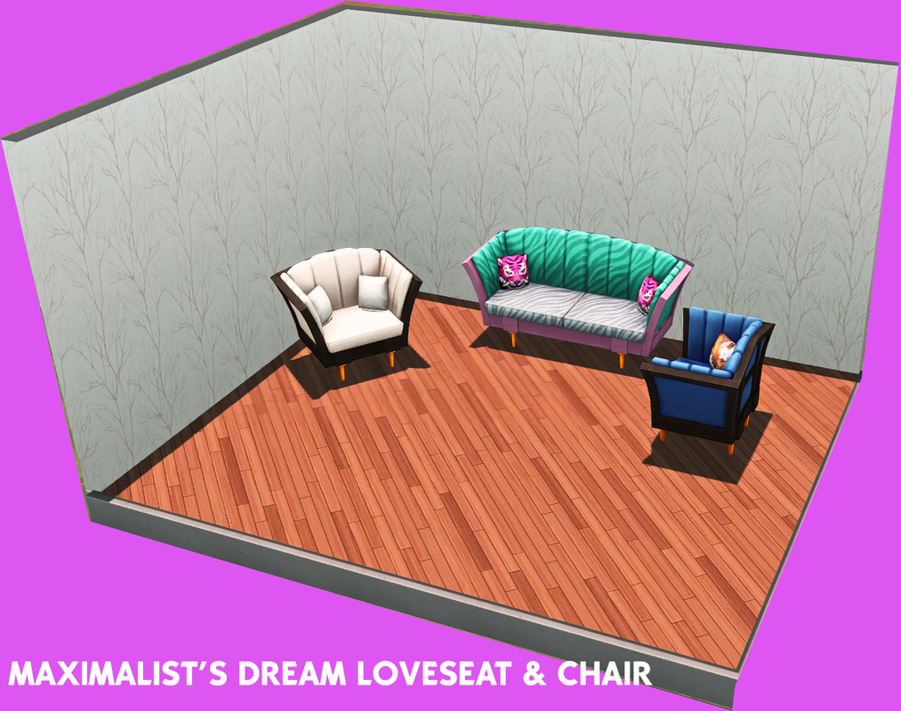Maximalist's dream loveseat and chair - The Sims 4 Build / Buy - CurseForge