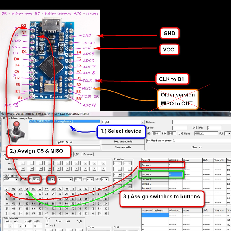Help with mmjoy settings & Shift register : r/HotasDIY