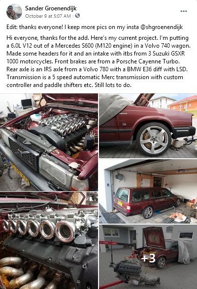 Volvo 740 wagon V12 6.0L engine swap