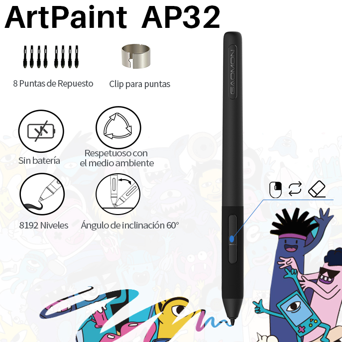 GAOMON Tableta digitalizadora gráfica GAOMON S830 con 8192 niveles ...