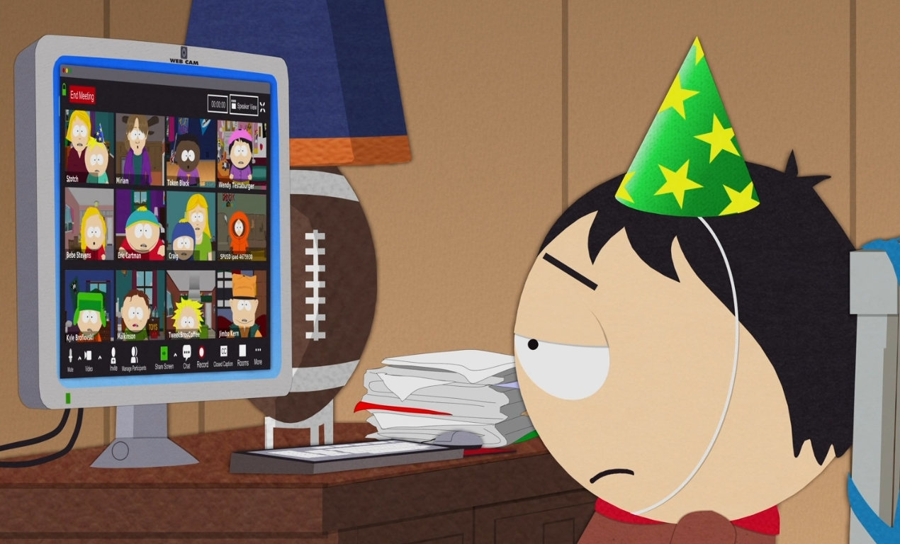 For the Return Of COVID special, when Stan is on his birthday Zoom call ...
