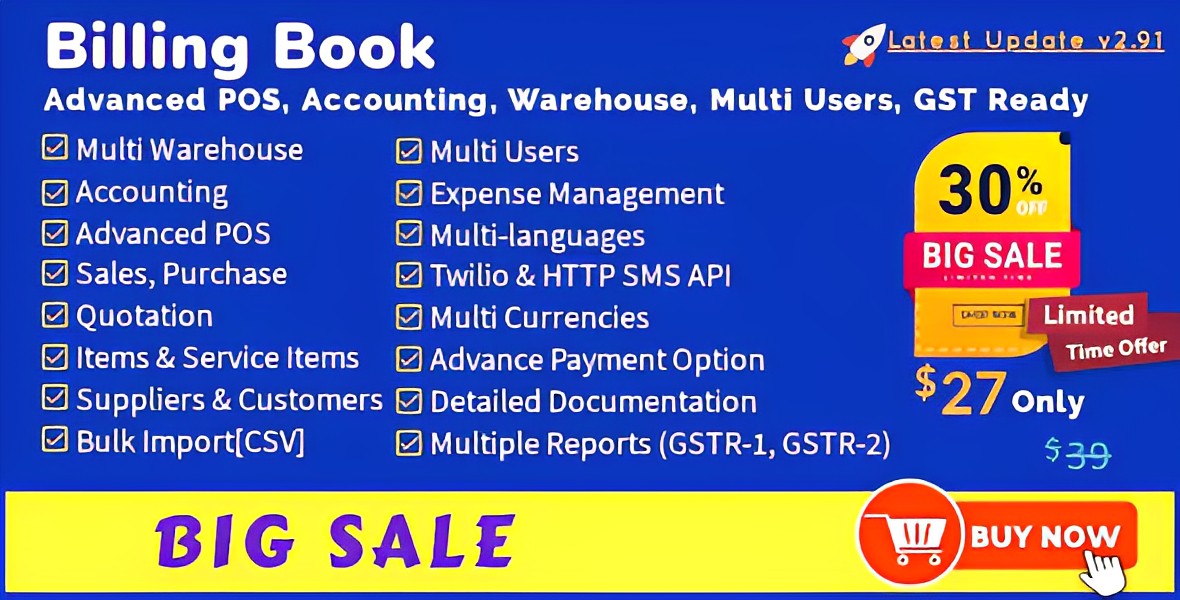 Billing Book - Advanced POS, Inventory, Accounting, Warehouse, Multi ...