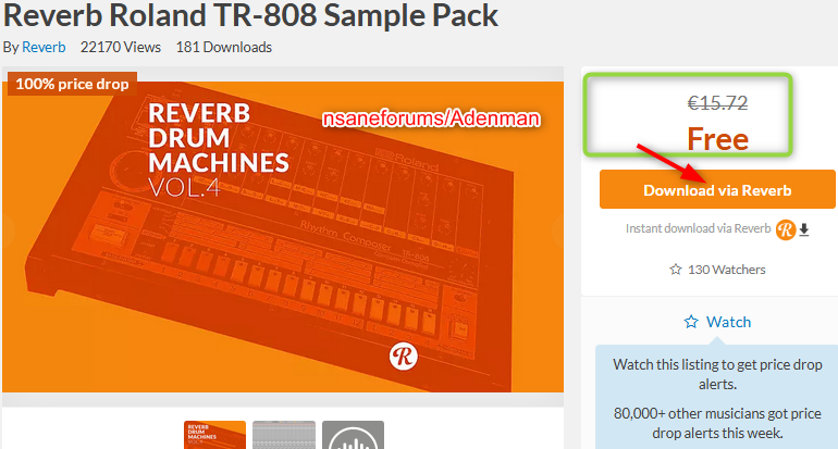 Reverb Roland TR-808 Sample Pack for FREE - Giveaways - Nsane Forums
