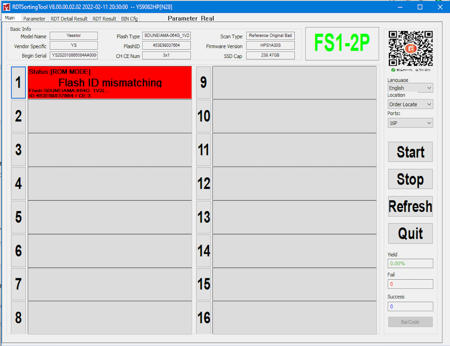 SOmnAmbulit 256Gb YS9082HP, Flash ID Mismatching, память не определяется