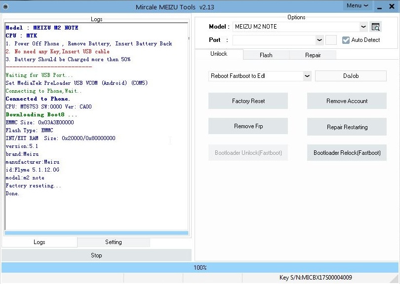 Meizu M2 Note Passcode Remove Done by Miracle Meizu Tool - GSM-Forum