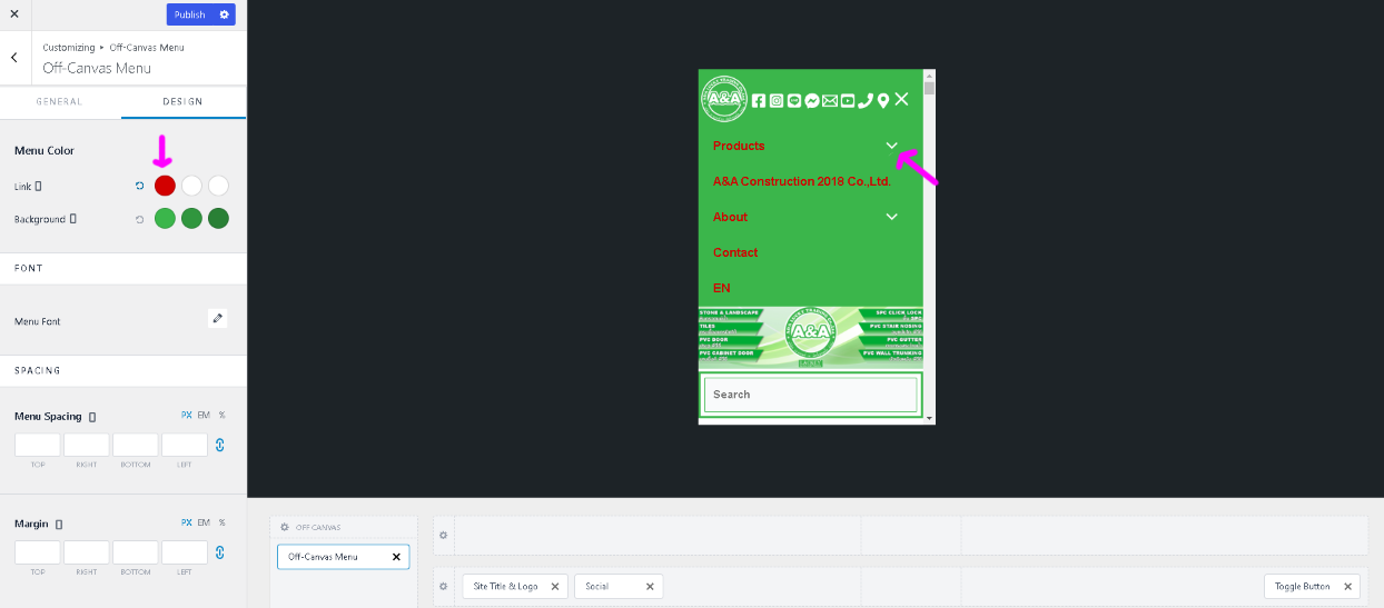 How to change Dropdown Menu Arrow Color? (Mobile/Tablet) | WordPress.org