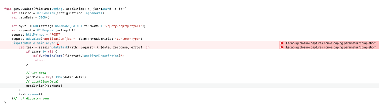 Php Make A Swift 5 Function With Completionhandler To Print Json Data Stack Overflow