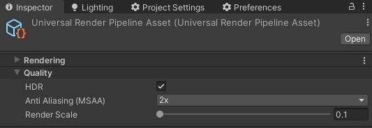 Change RenderScale at runtime in URP - Unity Engine - Unity Discussions