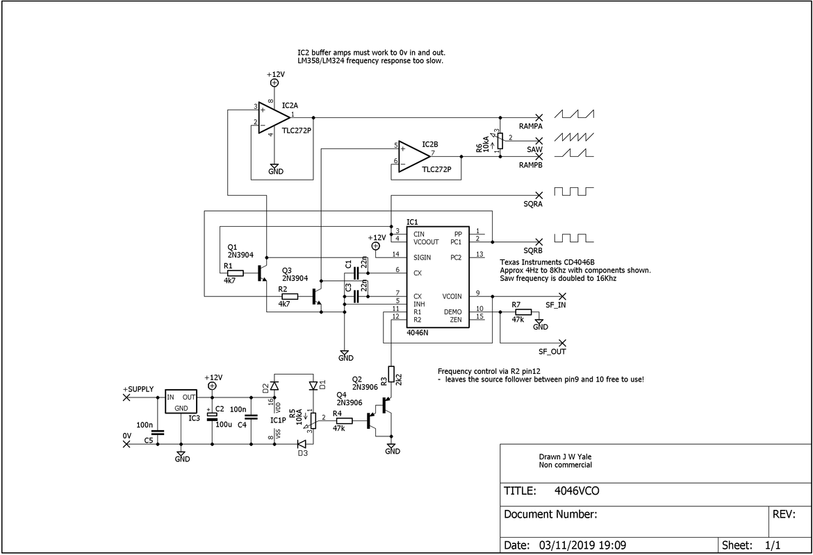 Messing about with the CD4046 VCO and other stuff.