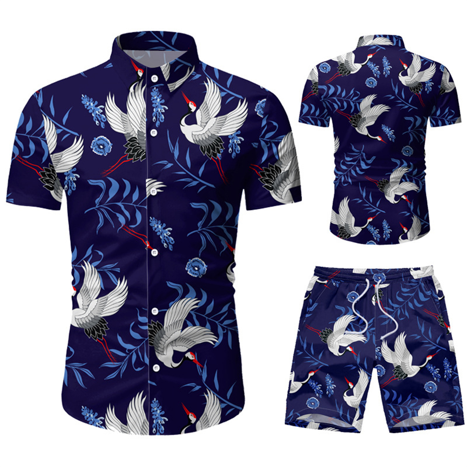 men hawaiian shirts and shorts set — Postimages