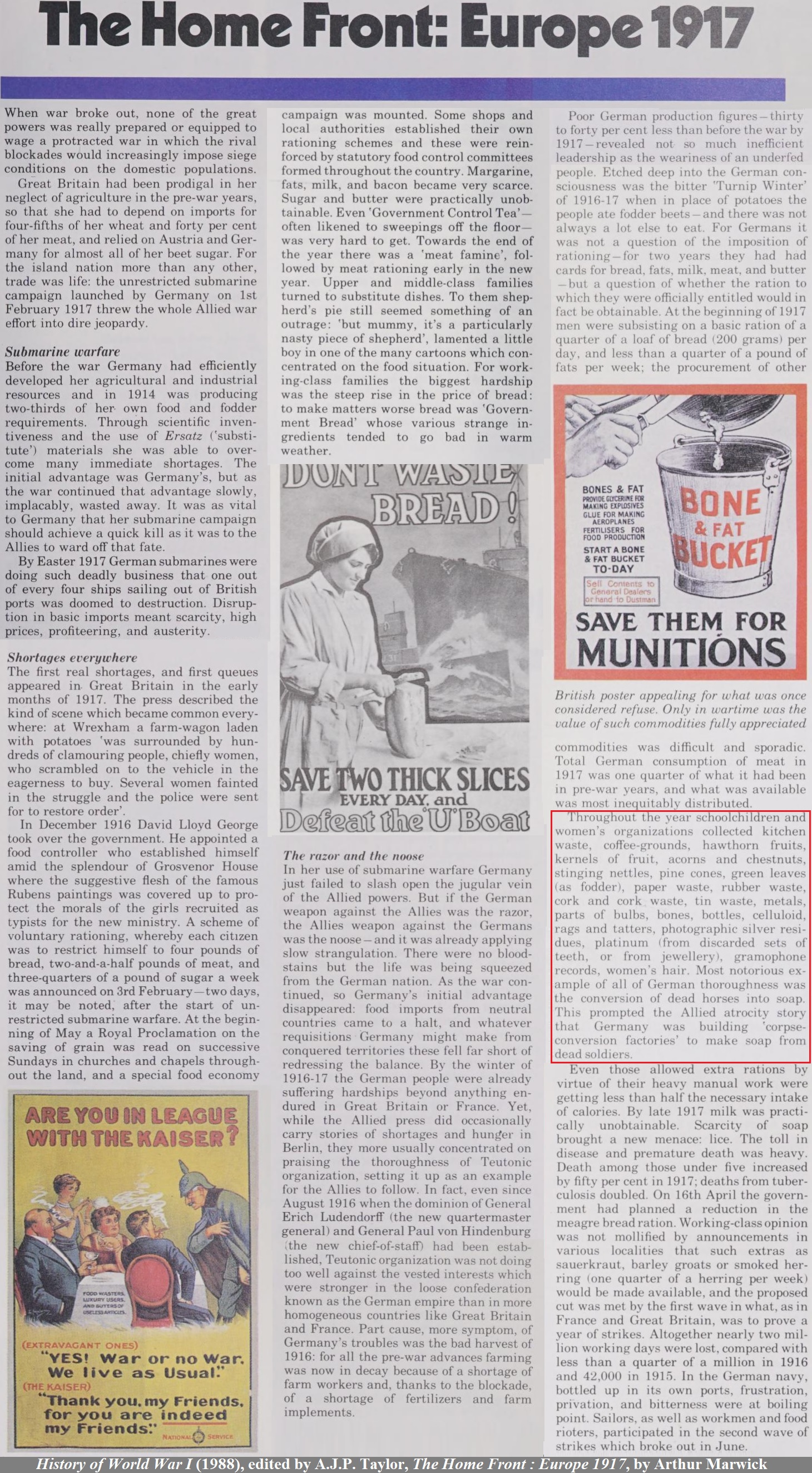 WW1 History of World War I 1988 Corpse Factory Story The Home Front ...