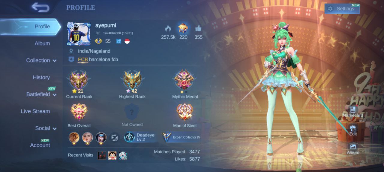 Buy ML# 112 132skin_82hero_55level_Epic Gusion Epic Uranus Epic Moskov ...