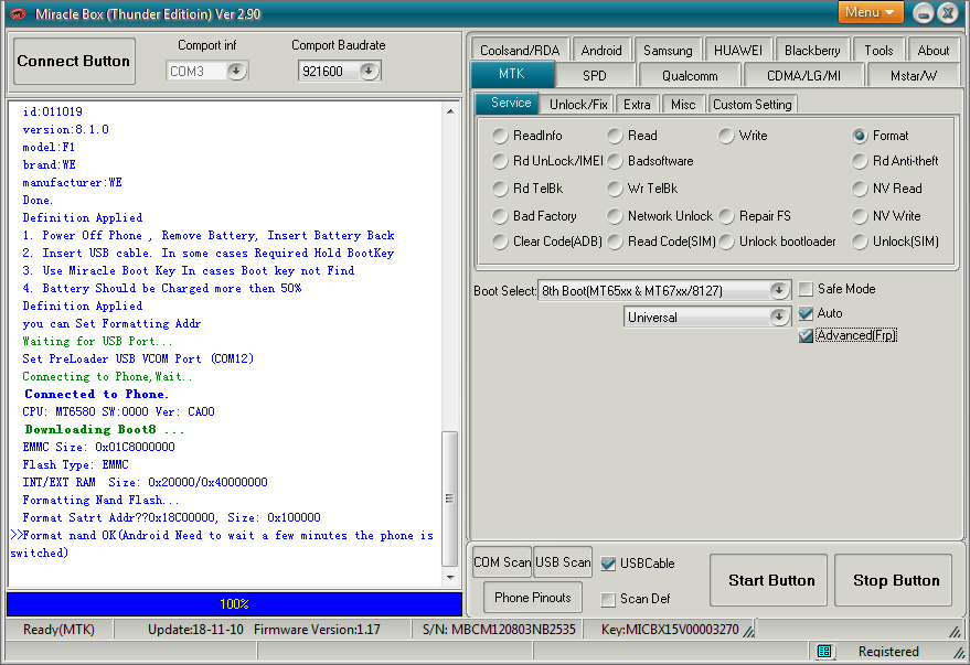 WE F1 MT6580_Emmc_Android 8.1.0 FRP Remove Done By Miracle Thunder Edition ! - GSM-Forum