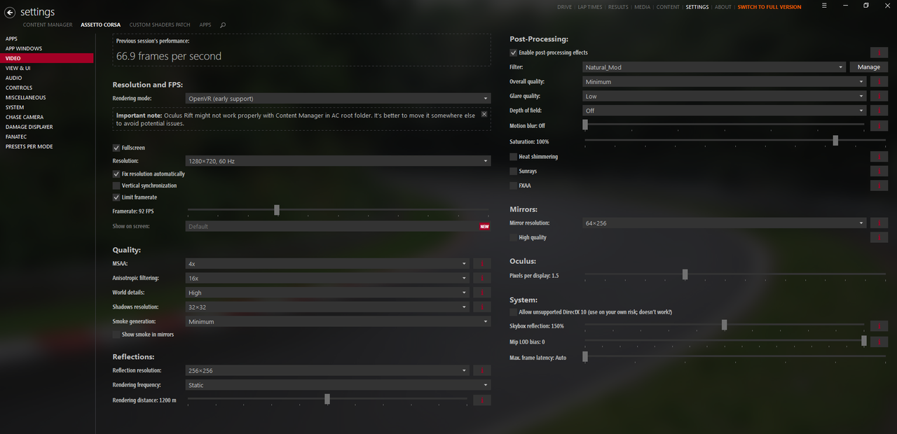 CSP on, Natural Mod, Open VR — Postimages