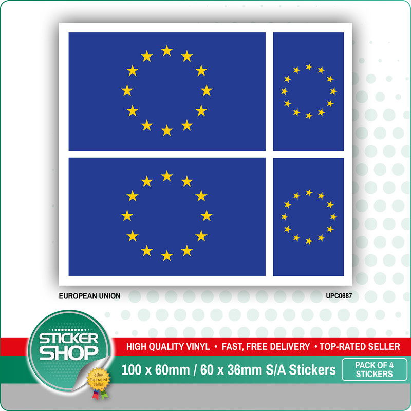 4 x European Union / EU Flag Vinyl Car Van iPad Laptop Sticker | eBay