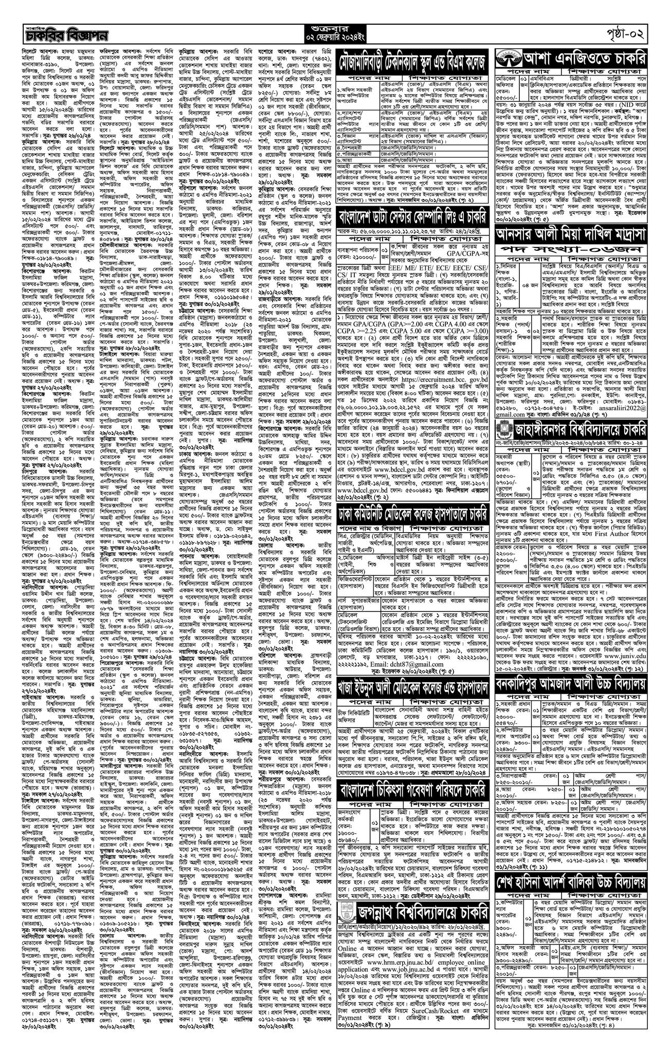 Saptahik Chakrir Khobor Newspaper 09 February 2024 সাপ্তাহিক চাকরির খবর ...