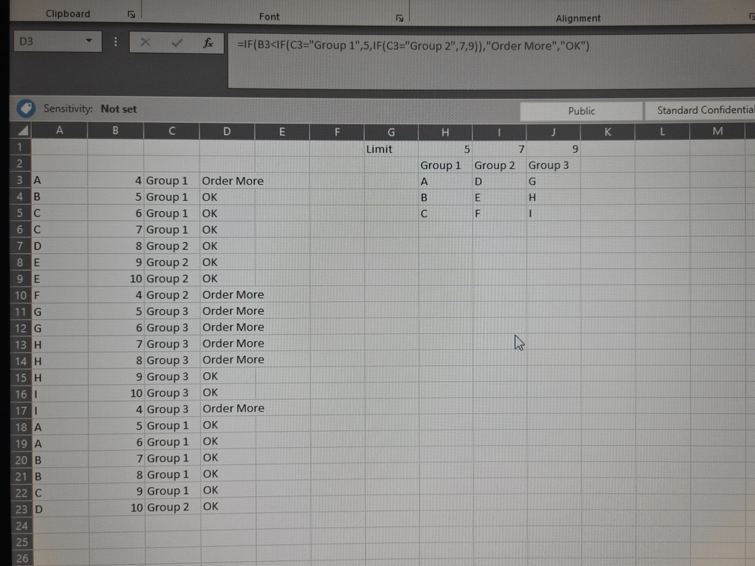 Checking the product class and inventory limit before printing a ...