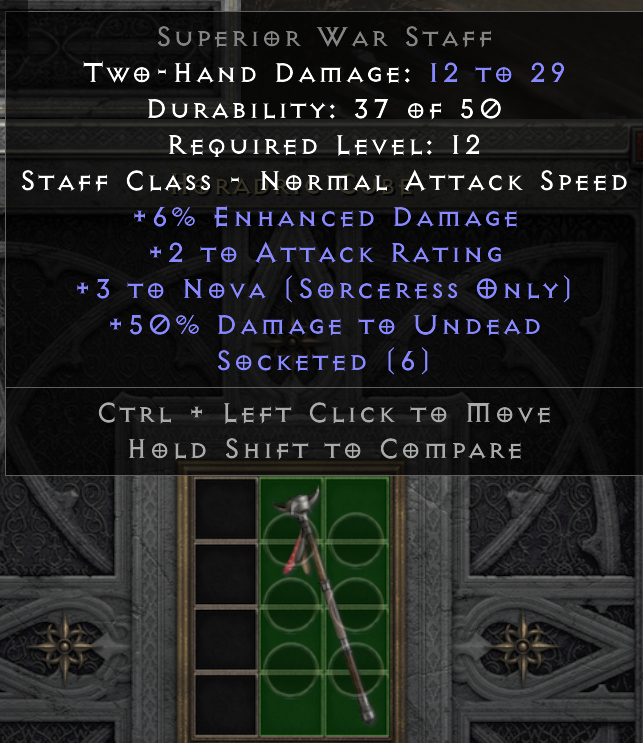 War Staff Rune Staff Archon Staff +3 Nova 6 Socket - Topic - d2jsp