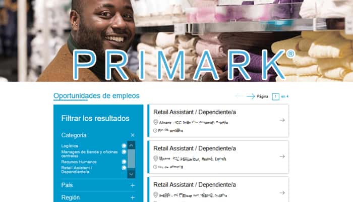 Trabajar en Primark, cómo enviar el currículum