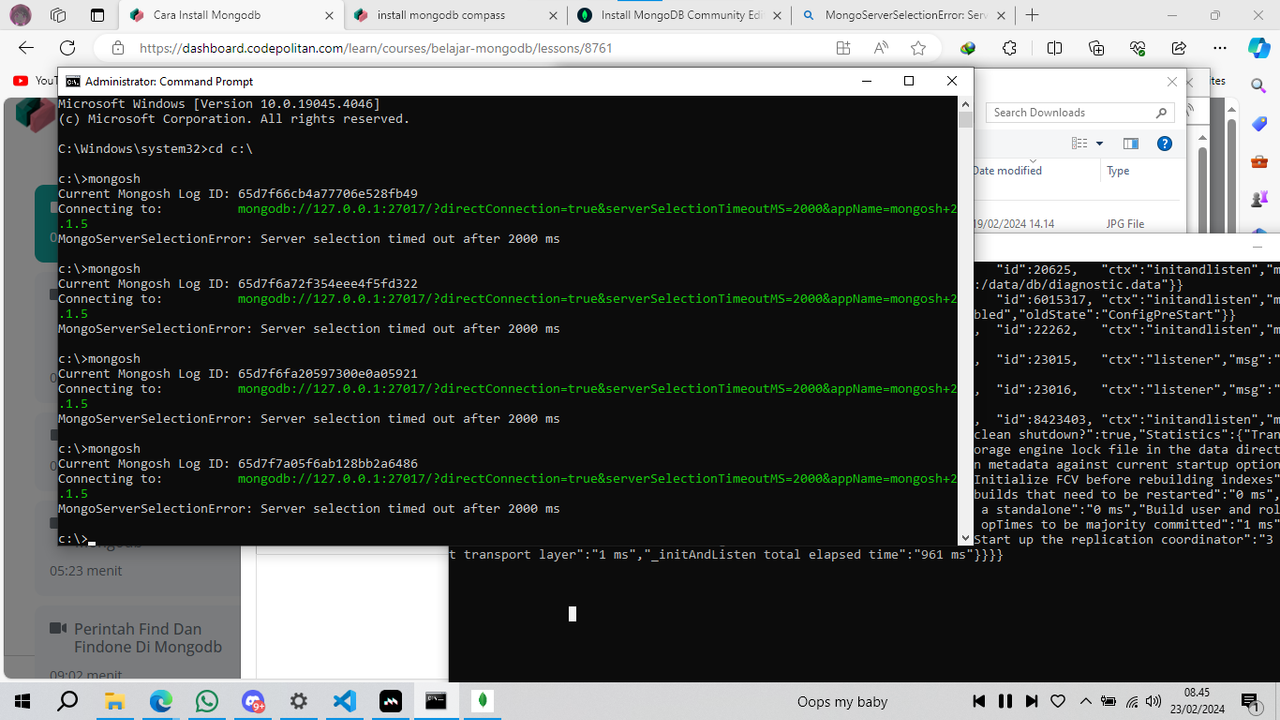 masalah pada saat menjalankan mongodb — Postimages