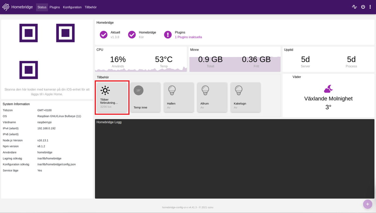 GitHub - runbert/homebridge-tibber-lightsensor: A homebridge plugin to display the current ...