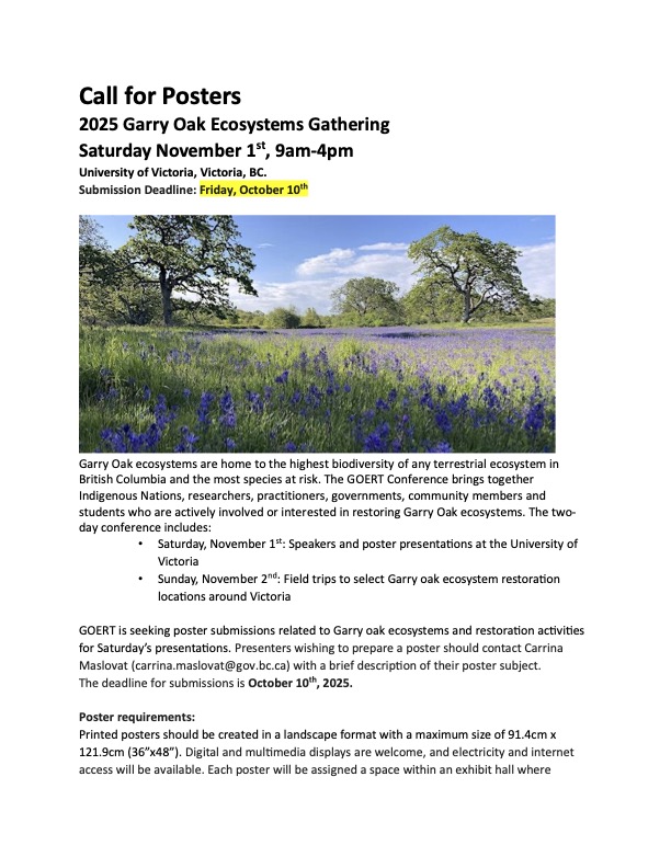 2025 Garry Oak Ecosystems Gathering – Friends of Uplands Park