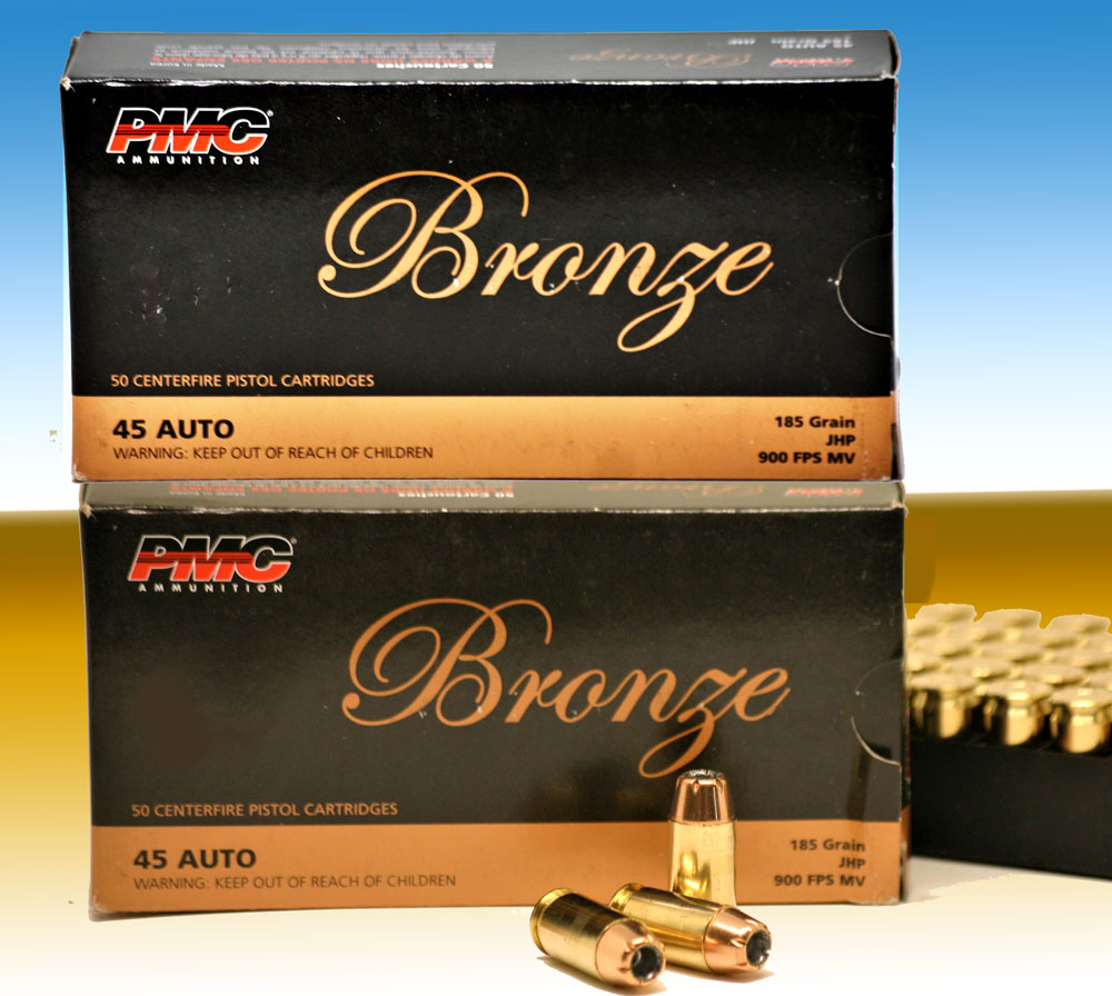 45 ACP JHP PMC Bronze 45ACP JHP 185 Gr 2 BOXES Personal Defense 100 ...