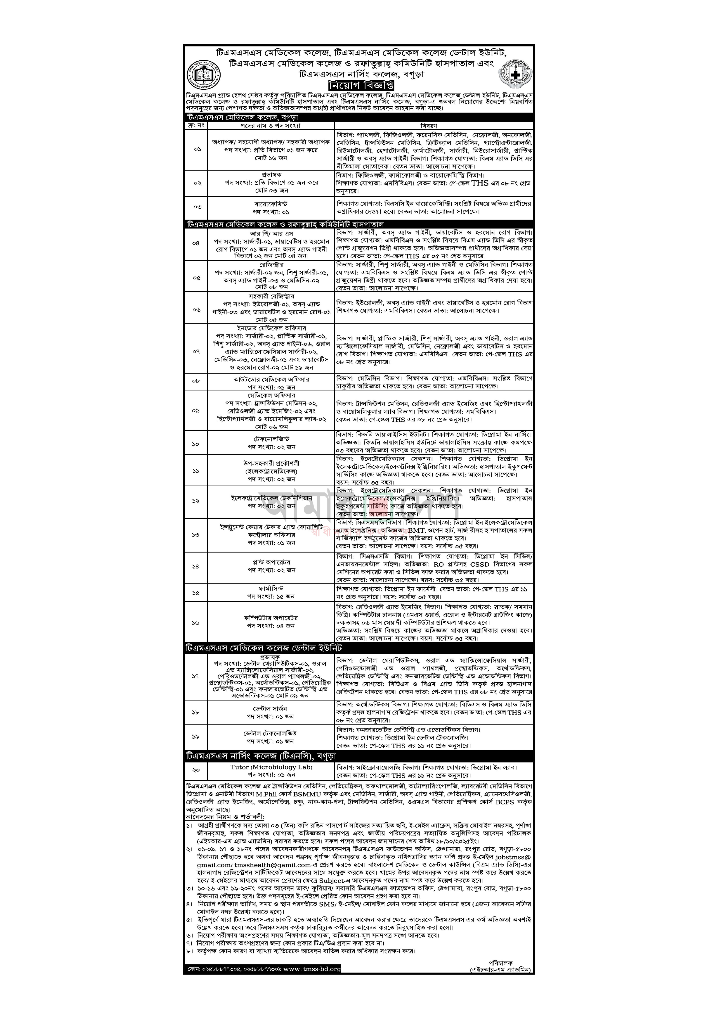 TMSS Job Circular 2025